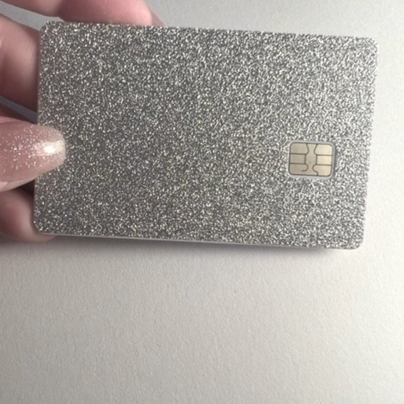 Accessories | Glitter Credit Card Sticker Cover Skin Silver | Poshmark